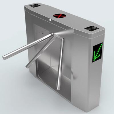 China 550mm Width Tripod Barrier Gate 1mm Thick Pedestrian Turnstile Gate With Card Reader 240V for sale