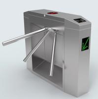 China 550mm Width Tripod Barrier Gate 1mm Thick Pedestrian Turnstile Gate With Card Reader 240V for sale