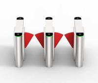 China Office Automatic Flap Barrier Turnstile , 3 Pairs Retractable Barrier Gate for sale