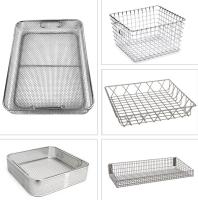 China Stainless Steel 2.5mm Wire Mesh Storage Baskets Kitchen Picnic Metal Electroplate for sale