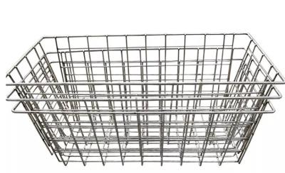 China Stainless Steel 2.5mm Wire Mesh Storage Baskets Kitchen Picnic Metal Electroplate for sale