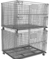China Silver Heavy Duty 800kg Mesh Storage Baskets Stackable Wire for sale