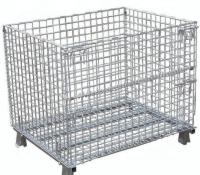 China Industrial Stackable Wire Mesh Storage Baskets Metal Large Foldable for sale