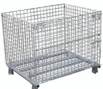 China Industrial Stackable Wire Mesh Storage Baskets Metal Large Foldable for sale