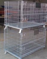 China Industrial Stackable Wire Mesh Storage Baskets Metal Large Foldable for sale