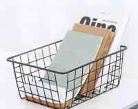 China Black Metal 2.5mm Wire Mesh Storage Baskets Kitchen Bathroom Living Room for sale