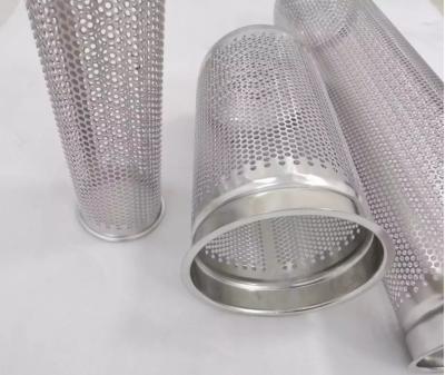 China 10 Micron 304 Stainless Steel Filter Tube Perforated Metal Cylinder for sale