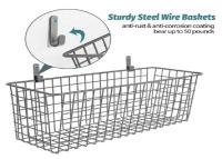 China 500mm Length 300mm Width Wall Mounted Wire Storage Baskets For Kitchen for sale