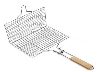 China Multifunctional Stainless Steel 316 BBQ Fish Grill Rack With Handle for sale