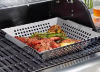 China Perforated 13.8 Inch Stainless Steel 304 Grill Basket For Vegetables for sale