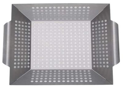 China Perforated 13.8 Inch Stainless Steel 304 Grill Basket For Vegetables for sale