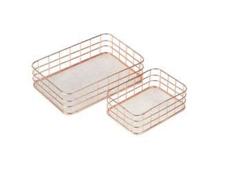China Golden Grid Electroplate Wire Mesh Storage Baskets For Makeup Chicken Food for sale