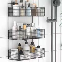 China Bathroom Washstand 2.5mm Wall Storage Basket Bath Toilet Perforation Free Hanging for sale