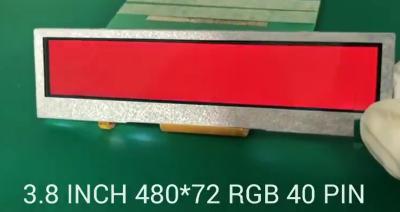 China 3.8 inch  Bar Type TFT LCD , 480X72 Resolution, 40 pins RGB interface, 300cd/m2, for sale