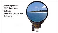 China 3.4-inch 800*800 TFT Color Circular Display Projective Capacitive Touch Screen For Instrumentation / Smart Home for sale
