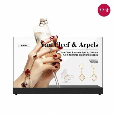 China 77 Inch OLED Desktop Embedded Transparent Screen 3840*2160 Resolution 600 Nits   Oled Transparent Oled Panel for sale
