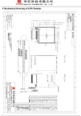 China 2.53 inch square  six colors E-paper display  428X428 dots MCU interface for sale