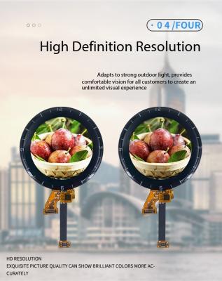 China 1.3 inch IPS TFT LCD Module,240RGBx240 resolution , MCU 8big Interface,320 brightness, Driving IC GC9A01 2LEDS for sale