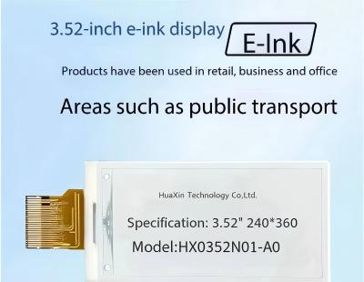 China 3.52 inch E-paper Display with 240x360 Resolution and 180° View Angle for sale
