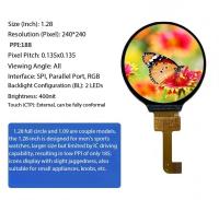 China 1.28 inch Round IPS TFT LCD Module with 240*240 Resolution and 400nit Brightness for Smart Knob Display for sale