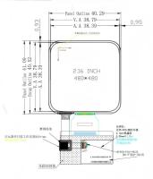 China 2.16 Inch AMOLED Display Module with 480x480 Resolution 700nit Brightness and QSPI/MIPI Interface for sale