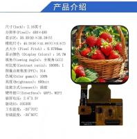 China 2.16 Inch AMOLED Display Module with 480x480 Resolution and 600nit Brightness for sale
