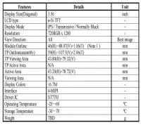 China 3.56 Inch IPS TFT LCD Module with 720x1280 Resolution and 350nit Brightness for Smart Handheld Devices for sale