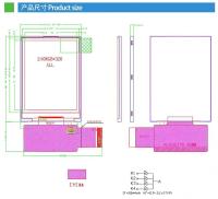China 2.4 Inch TFT Color Display with 240(RGB)*320 Resolution and MCU 18bit Interface for sale