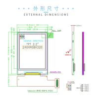 China 2.2 Inch Transflective TFT Display with 240(RGB)x320 Resolution and MCU 16bit Interface Sunlight Readable TFT for sale