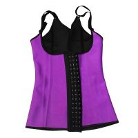 China Purple Vest Corset Latex Waist Trainer 4 Steel Boned Adjustable Shoulder Strap Waist Trainer MH1052 for sale