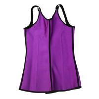 China Purple Vest Corset Latex Waist Trainer 4 Steel Boned Adjustable Shoulder Strap Waist Trainer MH1052 for sale