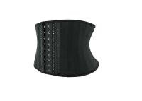 China Black 7 Inches 25 Boned Latex Short Torso Waist Trainer With Hooks for sale