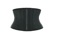 China Black 7 Inches 25 Boned Latex Short Torso Waist Trainer With Hooks for sale