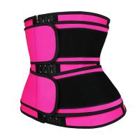 China 100 Latex Double Abdominal Belt Double Band Waist Trainer 3 Layer Hooks for sale