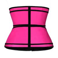 China 100 Latex Double Abdominal Belt Double Band Waist Trainer 3 Layer Hooks for sale