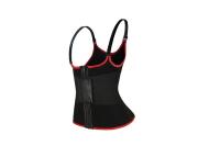China Black Red 6X Workout Waist Trainer Vest Zipper Sweat Vests For Weight Loss for sale