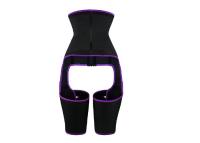 China Black Purple 3 In 1 Waist And Thigh Trimmer Plus Size Waist Cincher for sale