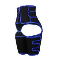 China Blue Velcro Three Belt Neoprene Waist And Thigh Trimmer Customized for sale