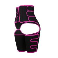 China Pink 3 Straps Tummy And Thigh Trimmer Velcro Neoprene Thigh Shaper for sale