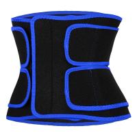 China Blue Neoprene 2 Band Waist Trimmer Belt Workout Waist Sweat Band for sale
