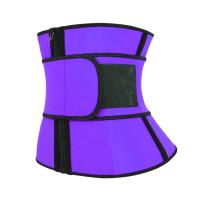 China OEM Purple Single Belt Latex Hourglass Waist Trainer With Zipper for sale