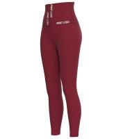 China Red 89cm Latex Yoga Pants High Waisted Compression Leggings S Size for sale