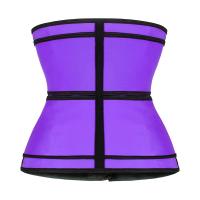 China Double Belt Latex Waist Trainer Double Compression Purple Waist Cincher for sale