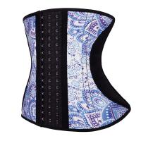 China Blue Floral Print 3 Rows Of Hook Waist Trainer Lower Belly Pooch Winter Use for sale