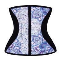 China Blue Floral Print 3 Rows Of Hook Waist Trainer Lower Belly Pooch Winter Use for sale
