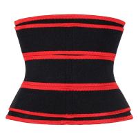 China Latex Free Waist Trainer With 3 Straps Red Stomach Slimmer Belt for sale