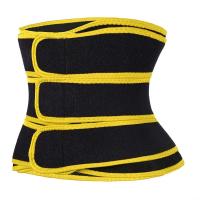 China Neoprene 3 Belts Waist Trainer Black And Yellow Corset For Tummy Flattening for sale