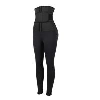China Single Belt Neoprene High Waisted Workout Leggings With Built In Waist Trainer for sale