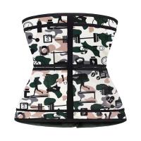 China YKK Zipper Neoprene Waist Trainer Camouflage Waist Thinning Corset for sale