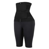 China Summer 5 Points Leg Shaper Pants Double High Waisted Leggings With Waist Trainer for sale